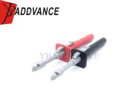 China Heavy Duty Wire Piercing Probe Clip 4mm Multimeter Test Leads Red Black 100pcs for sale