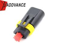China AMP Tyco Black 2 Pin Connector Plug Red Lock with Crimp Terminals 14481614 14414048 for sale