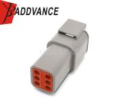China 6 Position Male Deutsch DTM04-6P Connector - 7.5A Capacity, 4mm Pitch, Grey Housing for Automotive Applications for sale