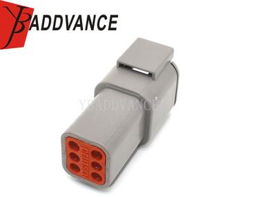 China 6 Position Male Deutsch DTM04-6P Connector - 7.5A Capacity, 4mm Pitch, Grey Housing for Automotive Applications for sale