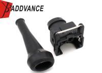 China Bosch EV1 Injector Connector 2 Hole JPT Series with Rubber Boot - 28mm Height, 5mm Pitch for 18-20AWG Wires for sale
