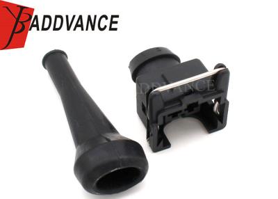 China Bosch EV1 Injector Connector 2 Hole JPT Series with Rubber Boot - 28mm Height, 5mm Pitch for 18-20AWG Wires for sale