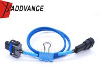 China Aptiv 2 Way Male Female Auto Connector Wiring Harness With Blue Braided Protective Sleeve Automotive Pigtail Cable Assembly for sale