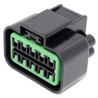 China 10 Pin Waterproof Automotive Connector Female PBT Housing Green Locking 120C for sale