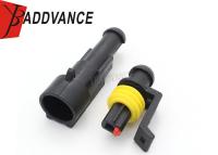 China TE Connectivity AMP Superseal 1.5 Series 1 Pin Sealed Connector Black 18-22AWG for sale