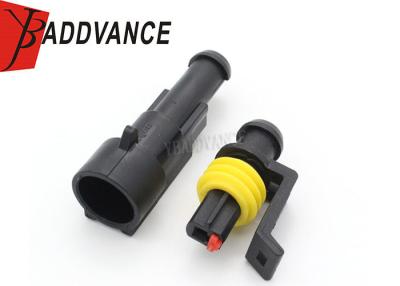 China TE Connectivity AMP Superseal 1.5 Series 1 Pin Sealed Connector Black 18-22AWG for sale