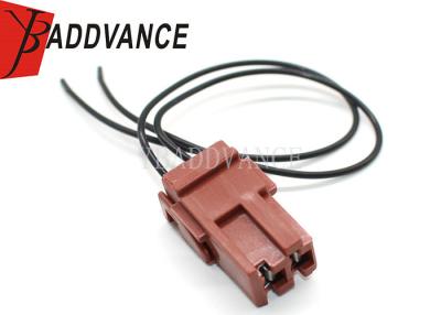 China Brown 2-Pin Female Automotive Wiring Harness Connector for Fuel Pump | 18-22 AWG, 15 cm Wire Length for sale