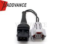 China 2 Pin Nippon Denso Female to EV1 Injector Adapter Harness Plugs with Rubber Boot 11cm Wire for sale