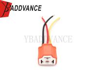 China 3 Pin Female H4 9003 HB2 Ceramic Headlight Connector Pigtail Wiring Harness 15cm for sale