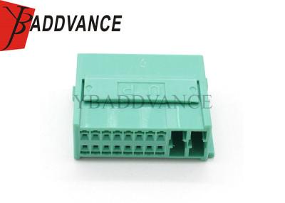 China 20 Pin Female Connector Housing Unsealed Green PBT 16-22AWG Automotive for sale