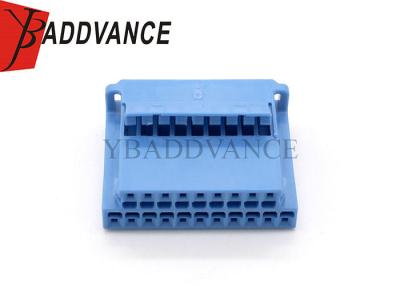 China 20 Pin Unsealed Automotive Female Connector with Terminals 16-22AWG Blue PBT for sale