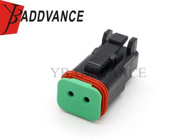 China DT06-2S-E004 Black 2 Pin Female Deutsch Automotive Connector with Clips Sealed IP68 for sale