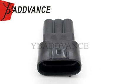 China Male 3 Pin Waterproof Automotive Connector 16-22AWG Black PBT PA66 for sale