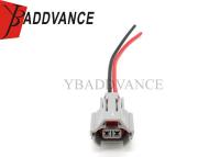 China Nippon Denso 2 Pin Fuel Injector Connector Female Wire Pigtail Sealed Gray 16-22AWG for sale