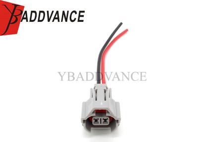 China Nippon Denso 2 Pin Fuel Injector Connector Female Wire Pigtail Sealed Gray 16-22AWG for sale