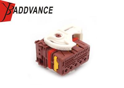 China 28 Pin Brown Female Sealed Electrical Plastic Connector 20.83mm Width PA66 GF for sale