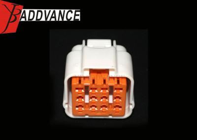 China 12 Pin Female Sealed Connector White Orange 0.6mm Tab Wire-to-Wire Automotive for sale