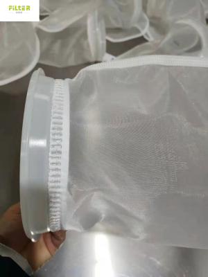 China 25 Micron Customized Nylon Water Filtration Bag With Plastic Ring for sale