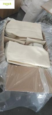 China Round Disc 550GSM Nomex Filter Bag With Stainless Steel Wire Mesh for sale