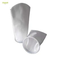 China Customized Liquid Polyester Filter Sleeves With Plastic Ring Round Bottom for sale