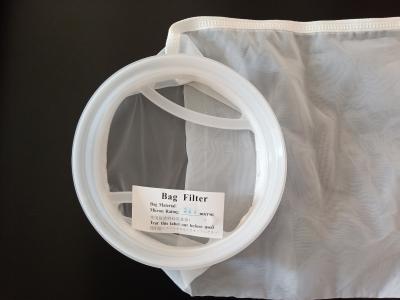 China Round Nylon Mesh Liquid Filter Bag 300 Micron With Plastic Ring for sale