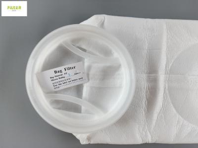 China Hot Melt PP Liquid Filter Bag 5 Micron With Plastic Ring for sale