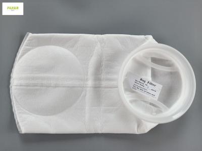 China Water / Oil / PE Liquid Filter Bag With Plastic Ring Alkali Resistance for sale