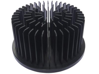 China 140mm LED Forged Heat Sink Radiator 50W AL1070 Anodizing Black for sale