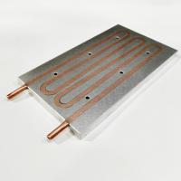 China Aluminum Copper Tube Water Cooling Plate Heat Sink 120x12x210mm for IGBT LED for sale