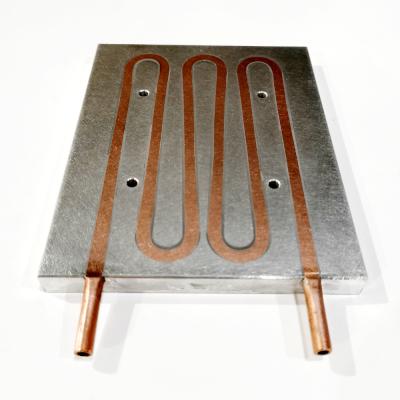 China Embedded Copper Tube Liquid Cooling Plate 120x12x150mm Aluminum Water Heatsink for High Power Devices for sale