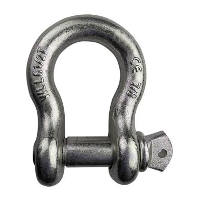 China Custom Forged Screw Pin Bow Shackle Heavy Duty 1-120kg Carbon Steel for sale