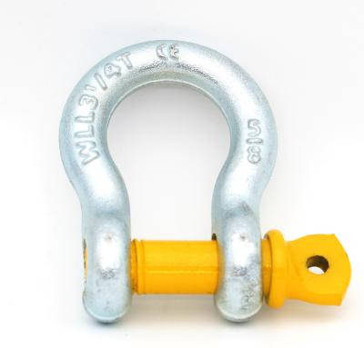 China Alloy Steel Forged Screw Pin Bow Shackle Galvanized Heavy Duty Lifting Shackles 1kg to 120kg for sale