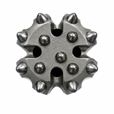 China T45 89mm Flat Face Ballistic Button Bit Tungsten Carbide Soft Medium Rock Drilling for sale