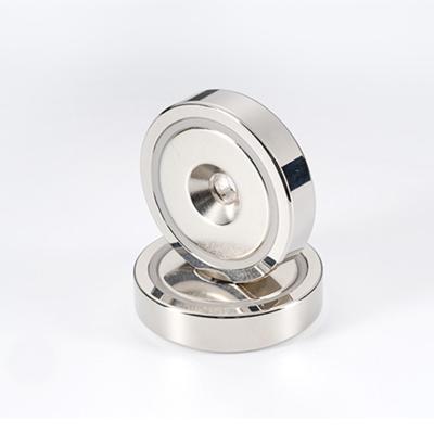 China D90*h18-M10 D3.54 inch*h0.71 inch Rare Earth Neodymium Disc Magnet with Countersunk Hole for sale
