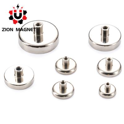 China Female Thread Neodymium Magnet Base Cup Pot Magnets Pulling Force ≤500LBS 226kg Sample for sale