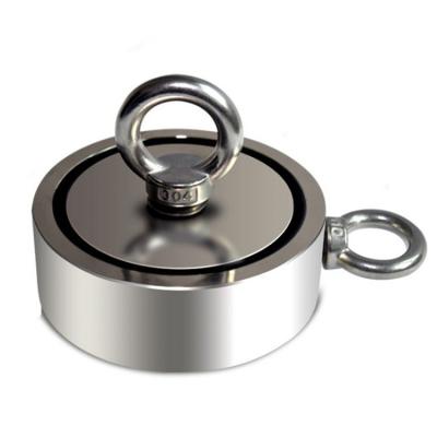China 200KG Double Side Ring Neodymium Fishing Magnet with Eyebolt in Magnet Epoxy Coating for sale