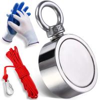China River Retrieval Fishing Magnet Kit N52 Neodymium Magnets Double Side with Rope for sale