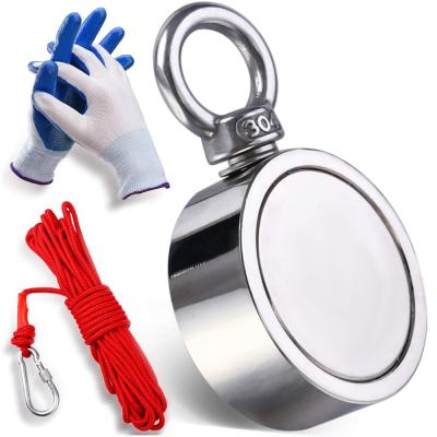 China River Retrieval Fishing Magnet Kit N52 Neodymium Magnets Double Side with Rope for sale