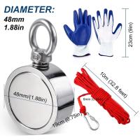 China River Retrieval Fishing Magnet Kit N52 Neodymium Magnets Double Side with Rope for sale