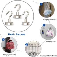 China 500LBS Pulling Force Permanent Neodymium Magnet Hook with Heavy-Duty Metallic Luster for sale