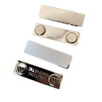 China Decoiling Processing Service Round Rectangle Magnetic Name Badge Holder with Adhesive for sale