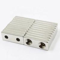 China Permanent Magnetic Materials NdFeB Grade Neodymium Block Magnet with Countersunk Hole for sale