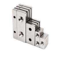 China Permanent Magnetic Materials NdFeB Grade Neodymium Block Magnet with Countersunk Hole for sale