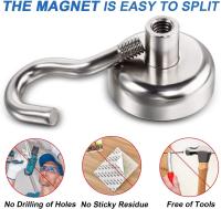 China Sample N35 N52 Permanent Neodymium Magnetic Materials Pot Magnet Hook Fishing Magnets for sale