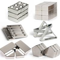 China Permanent Ndfeb Industrial Magnet Rectangle Magnetic Blocks with Nicked Plated Finish for sale