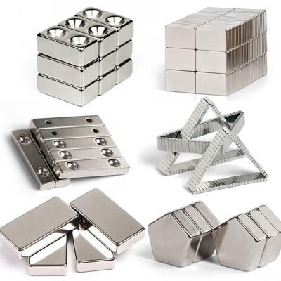 China Super Strong Custom N50 Silver Permanent Block Neodymium Rare Earth Industrial Magnet for sale