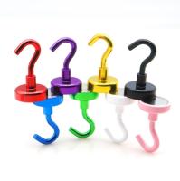 China N38 N42 N52 Extra Strong Neodymium Magnetic Hook Customized Color and Size Permanent for sale