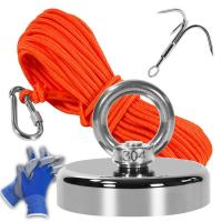 China Composite NdFeB Magnet Fishing Magnet with 800kg Pull Strength and M8 Screw Thread for sale