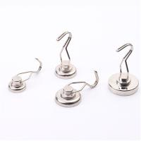China LFYGY Round Base Neodymium Magnet Open Hook with 360 Degree Rotation Magnetic Hook for sale