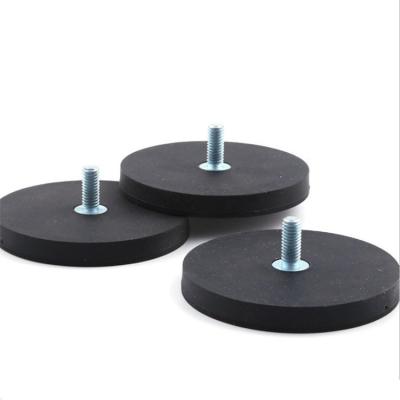 China Industrial Magnet D66mm Rubber Coated Magnet with D90*h18-M10 Size and M10 Thread Size for sale